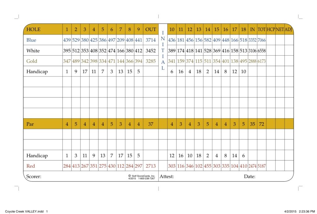 Course Details – Coyote Creek Golf Club